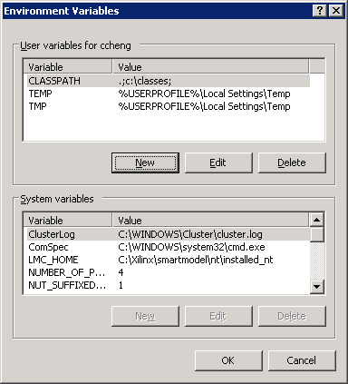 Setting up Java CLASSPATH on Microsoft Windows Server 2003